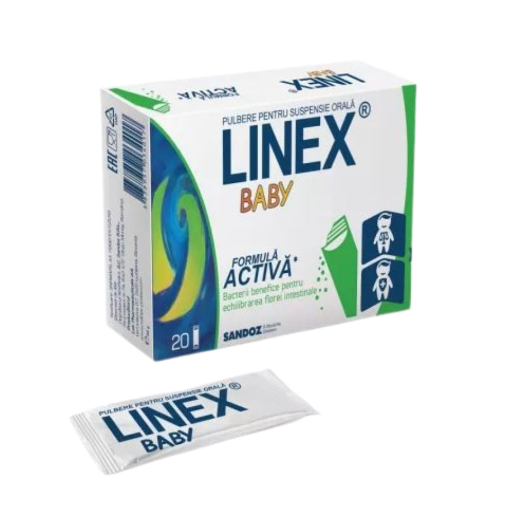 Powder for oral suspension with lactic acid bacteria Linex Baby, 20 sa ...