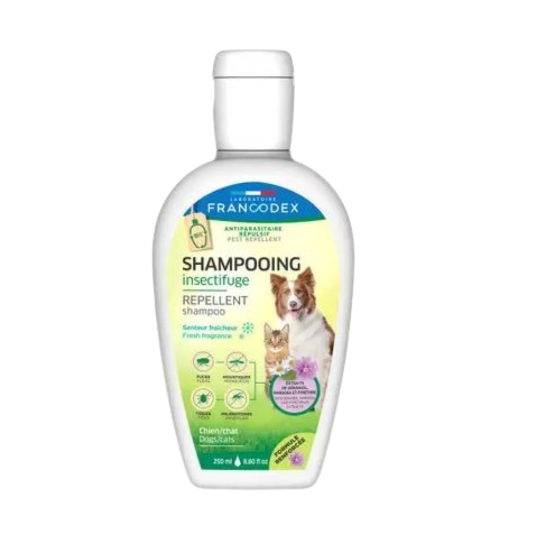 Repellent antiparasitic shampoo with fresh aroma for dogs and cats, 25 ...